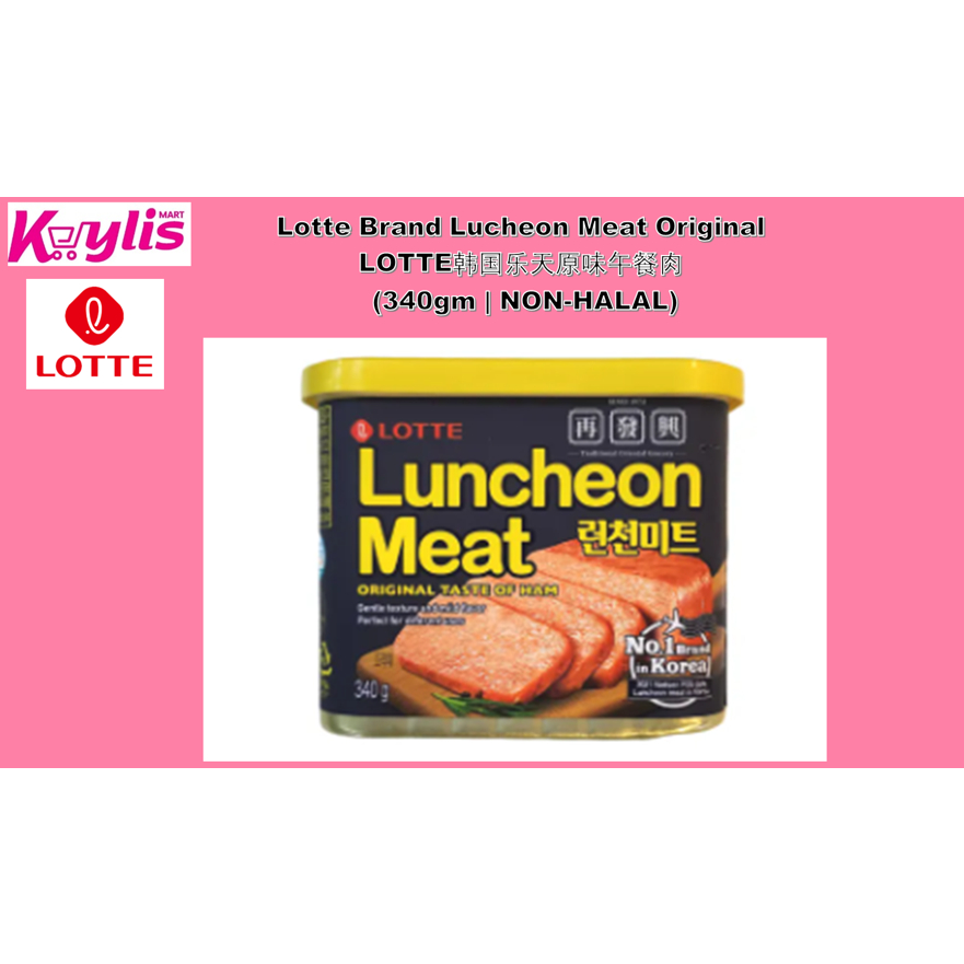 Lotte Brand Lucheon Meat LOTTE韩国乐天原味午餐肉 (340gm | NON-HALAL) | Shopee ...