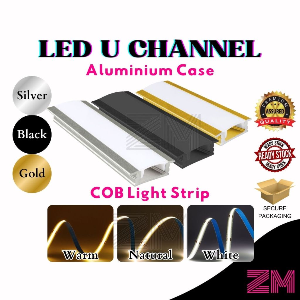 LED Case Aluminium Casing U Channel Profile Housing Track Light (1 ...