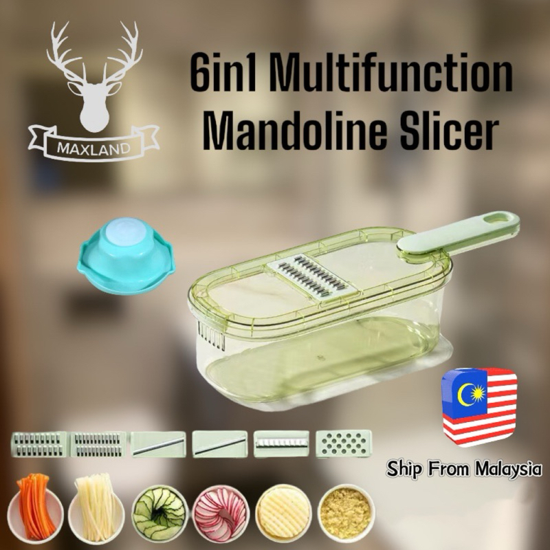 6 IN 1 Multifunction Mandoline Slicer With Holder Vegetable Grater ...
