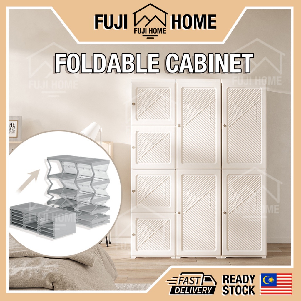 5/6/8 Slot Foldable Storage Cabinet Wardrobe Foldable Rack Magnetic ...