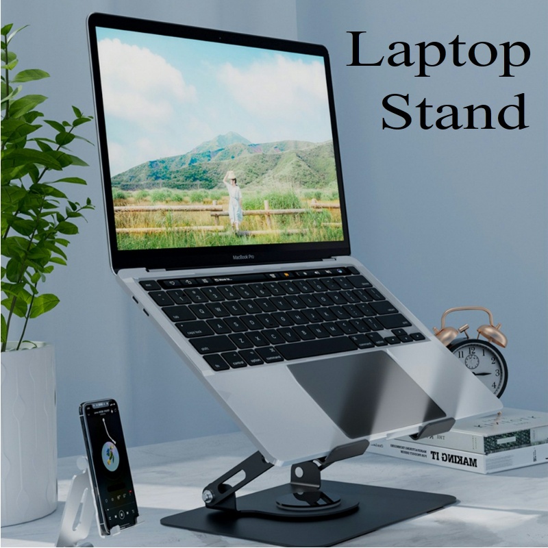 Foldable Notebook Stand Adjustable Hold Laptop Stand Aluminum Alloy 360 ...