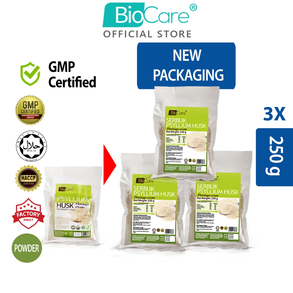 Biocare Psyllium Husk Powder (3 x 250g) | Shopee Singapore