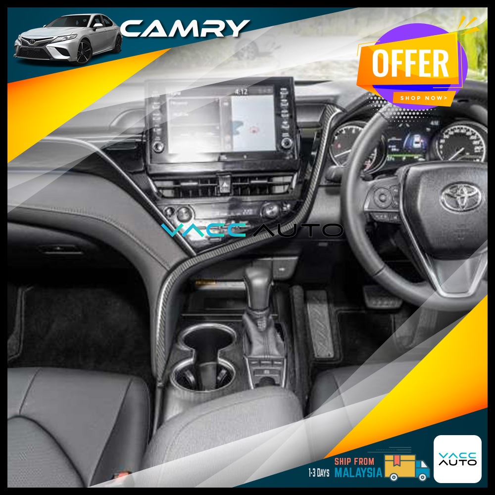 Toyota Camry XV70 2018-2024 Front Center Console S Lining Trim Carbon ...