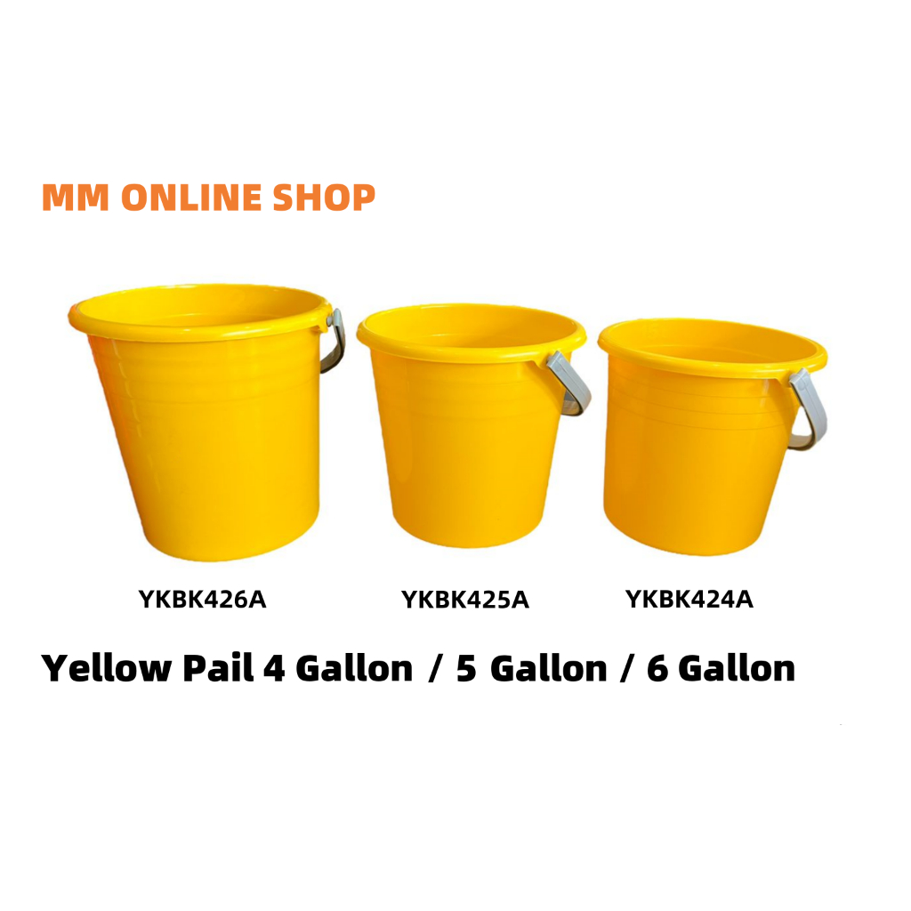 Yellow Pail 4 Gallen / 5 Gallen / 6 Gallen | Shopee Singapore