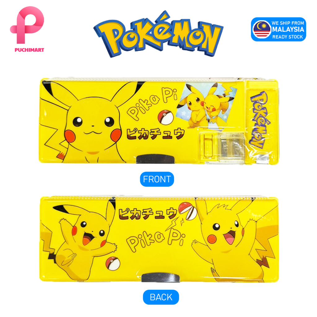 Pokemon Pikachu Pencil Box Pencil Case With Built in Sharpener Multiple ...