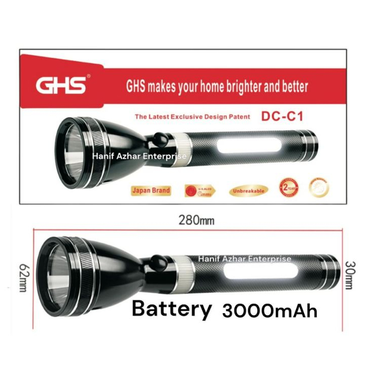 Torch Light GHS G-3 DC-70 Max DC-C1 Long Range Rechargeable Battery ...