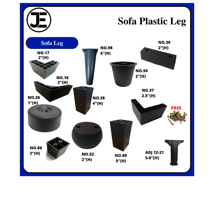 Sofa Plastic Square Leg DIY Sofa Repair Divan | Shopee Singapore