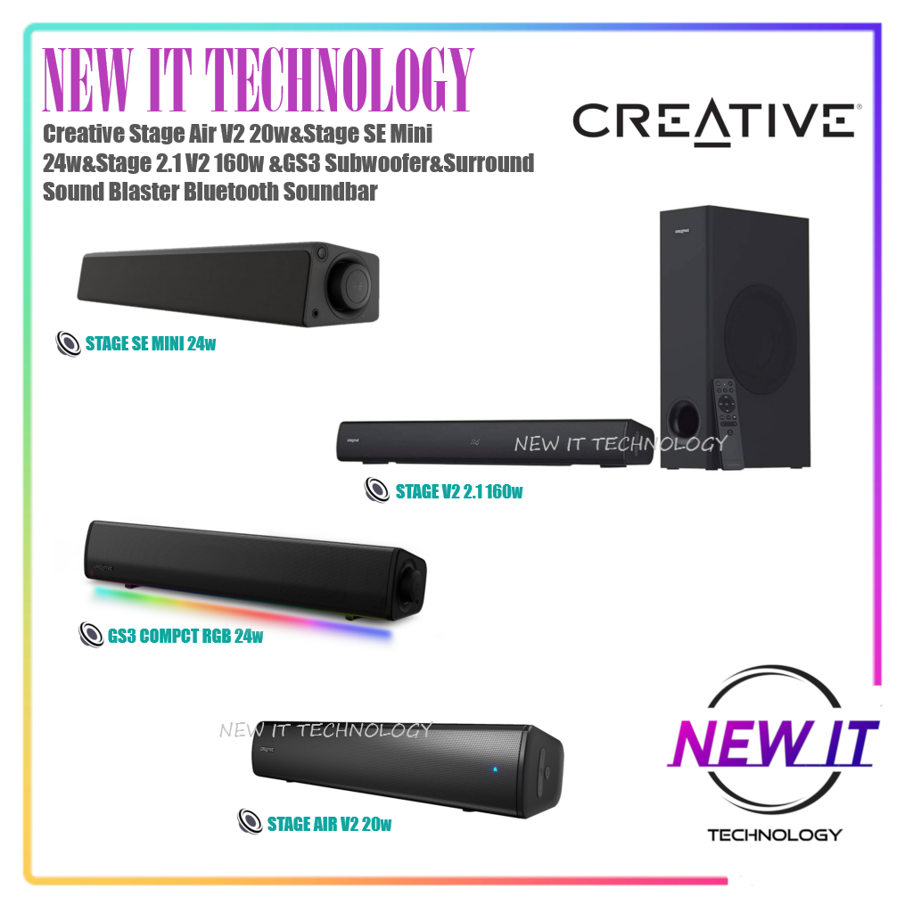 Creative Stage Air V2 20w & Stage SE Mini 24w & Stage 2.1 V2 160w & GS3 ...