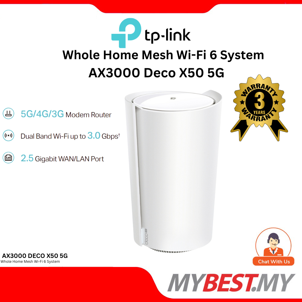 TP-Link Deco X50 5G SIM Mesh Modem Router WiFi 6 AX3000 4G/3G ...