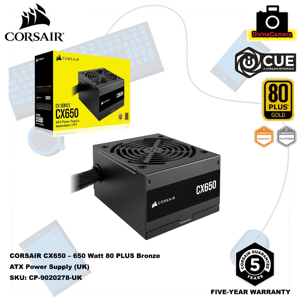 CORSAIR CX650 – 650 Watt 80 PLUS Bronze ATX Power Supply (UK) | Shopee Singapore