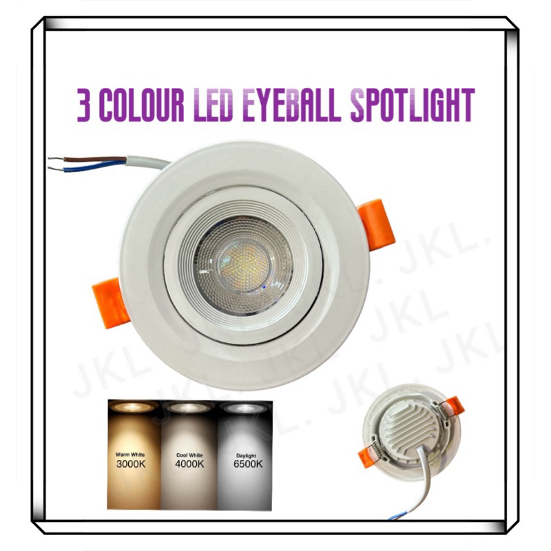 6W LED Eyeball Spotlight (3in1 color) | Shopee Singapore