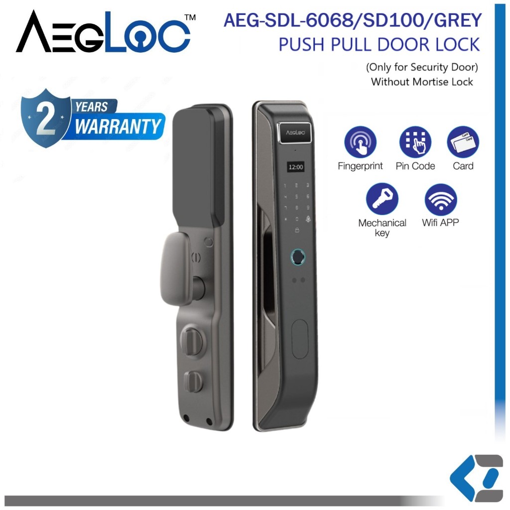KZ AEGLOC SD100 6068/SD100/GREY PUSH PULL DOOR LOCK (SECURITY DOOR ...