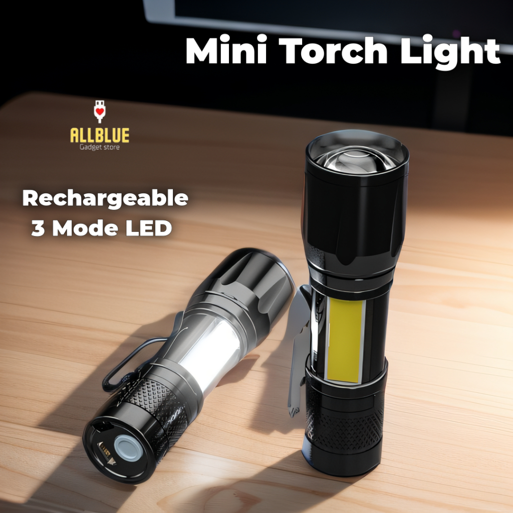 Mini 3 Mode LED Rechargeable TouchLight USB Waterproof Mini TorchLight ...