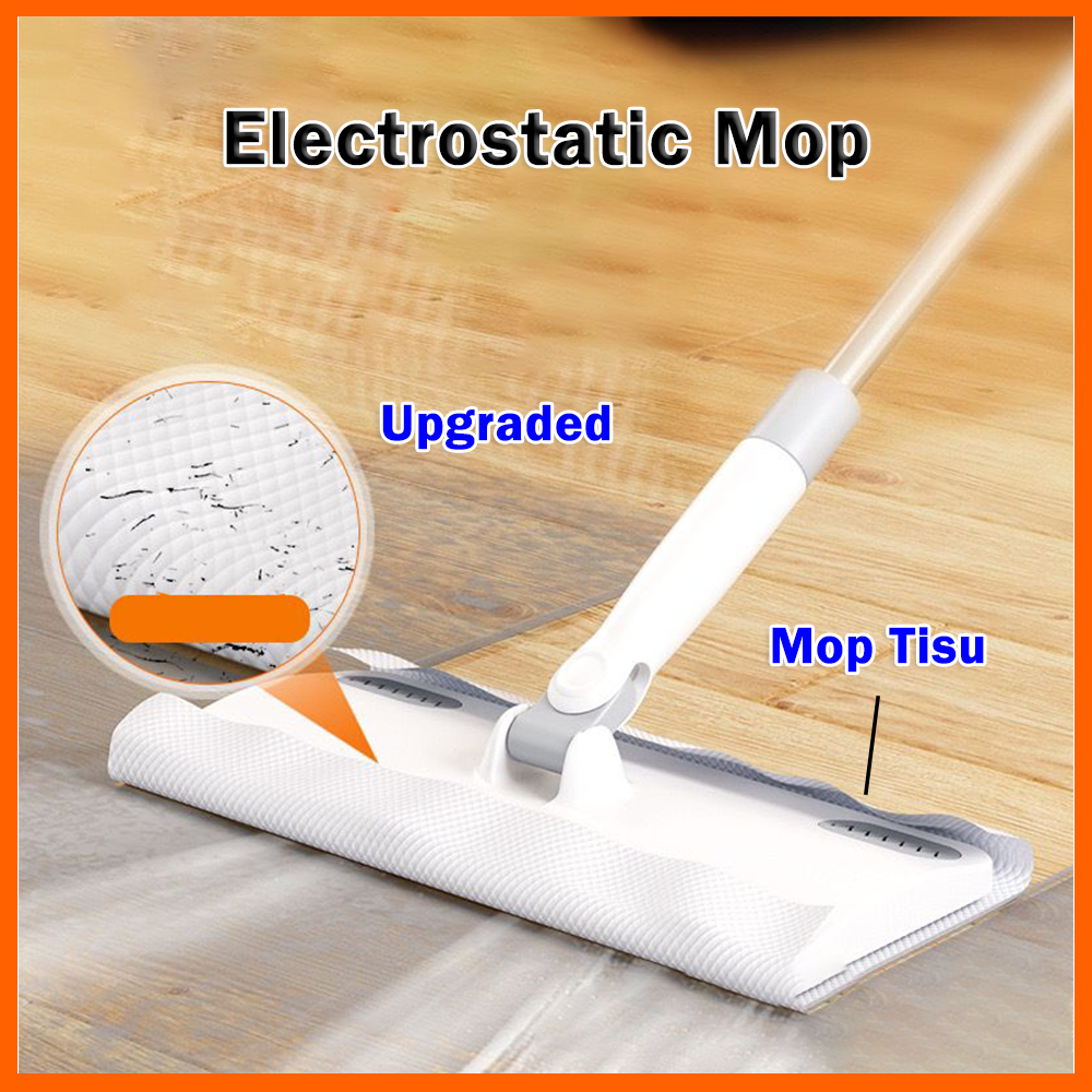 Electrostatic Flat Mop Tisu Pengelap Lantai Mop Tisu Pakai Buang Dust ...