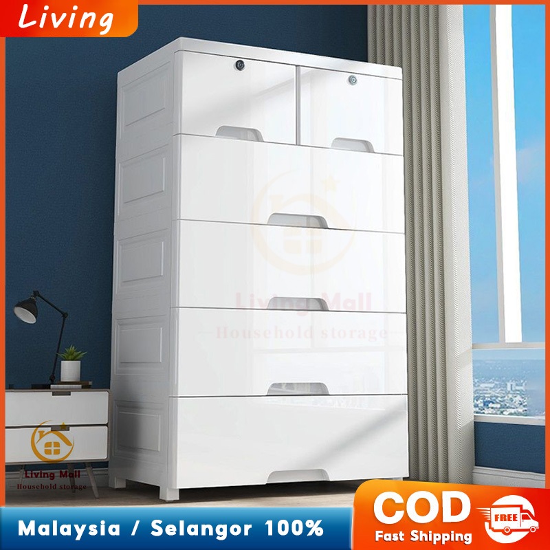 Plastic Drawers With Lock Storage Drawer Cabinet Laci Simpanan/Plastic ...