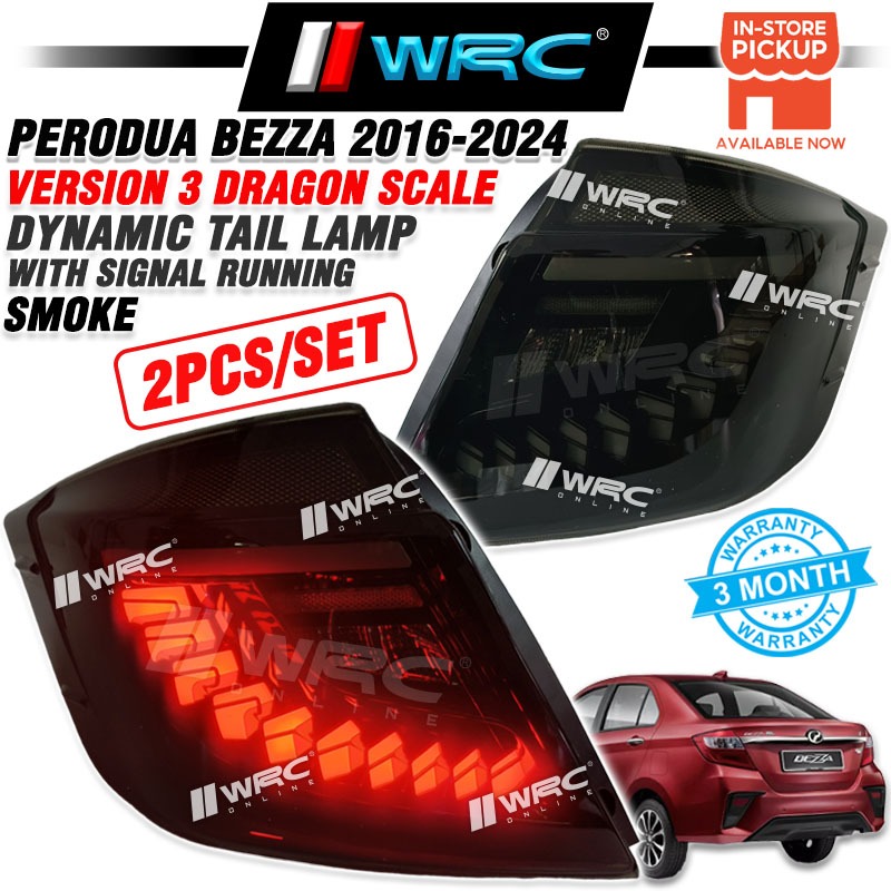 Perodua Bezza 2016 - 2024 Version 3 Dragon Scale Dynamic Tail Lamp With ...