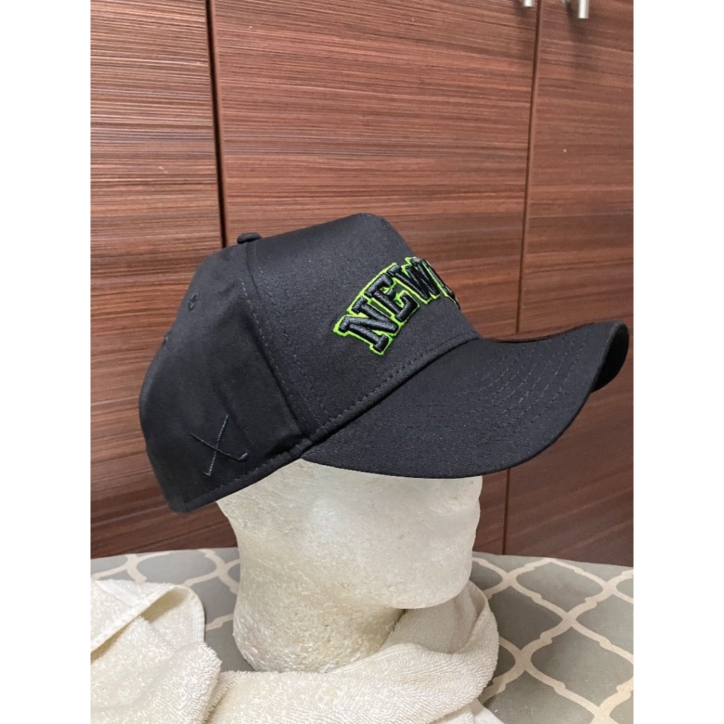 NE 9 Forty A NE Big Cap Jepun Black Logo Green Outline Black Cap ...