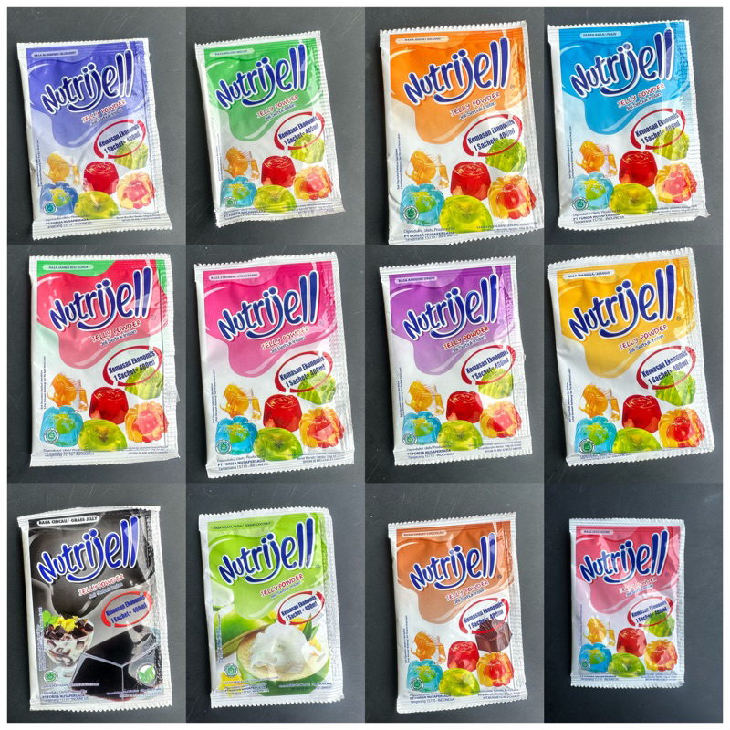 Nutrijell jelly powder 10g 1 box (12 sachet) mix flavour mix rasa ...