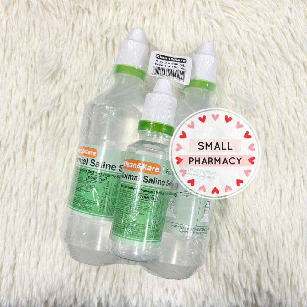 Klean & Kare Normal Saline Solution Value Pack 500 mL X 2 + 100 mL ...