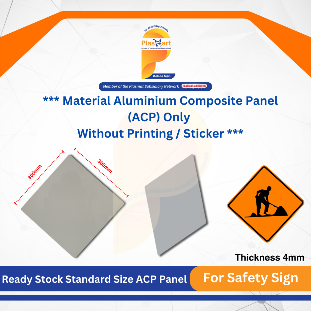 Standard Size ACP Panel For Safety Sign - DIAMOND Shape 300mm x 300mm ...