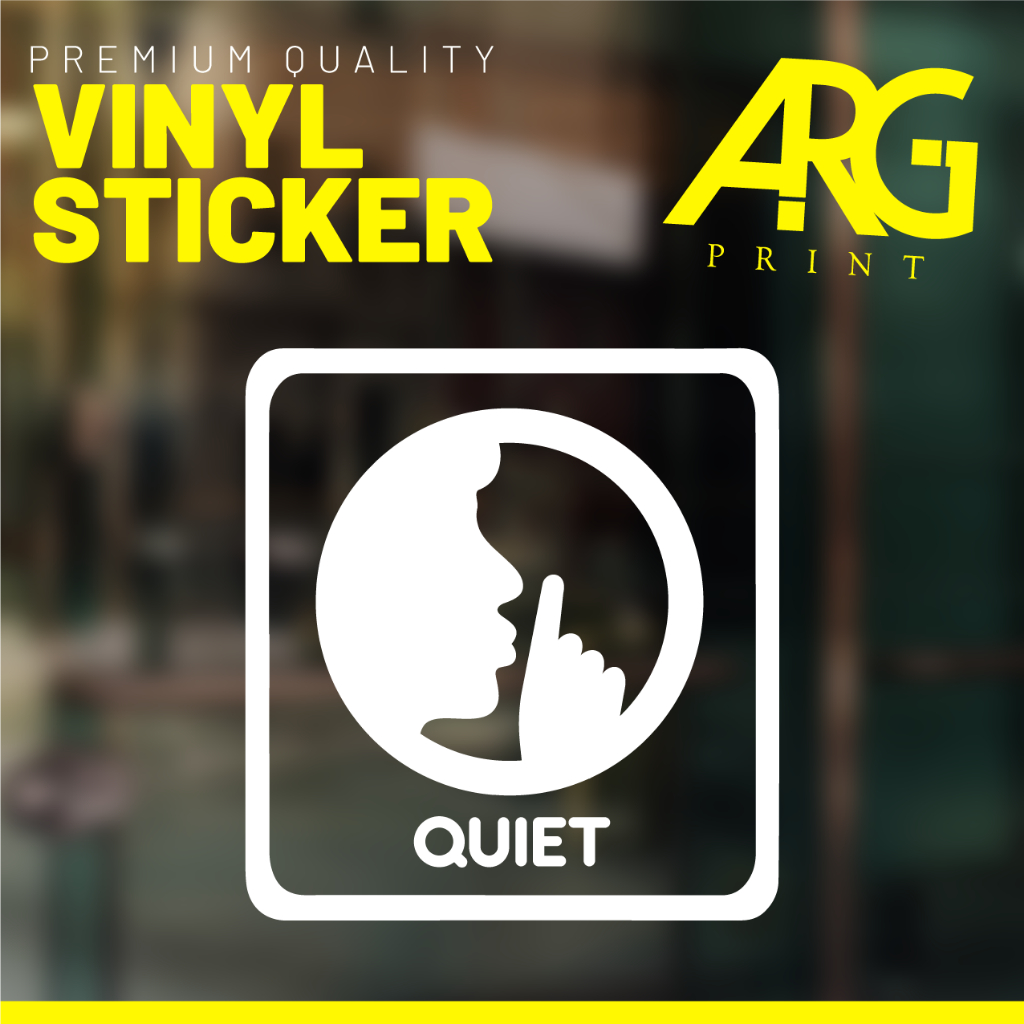 Keep Quiet Icon Cutting Sticker Vinyl To Install For Glass Door Signage ...