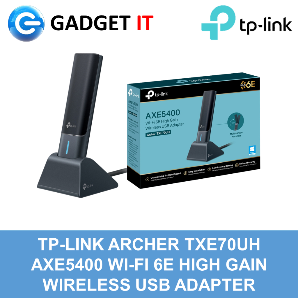 TP-LINK ARCHER TXE70UH AXE5400 WI-FI 6E HIGH GAIN WIRELESS USB ADAPTER | Shopee Singapore