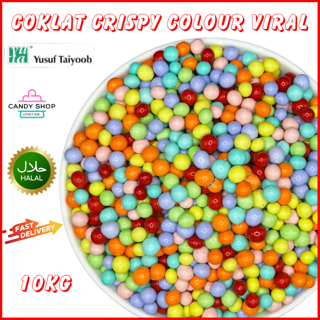 COKLAT CRISPY COLOUR VIRAL (10kg) Chocolate Coated Rice Cracker Toping ...
