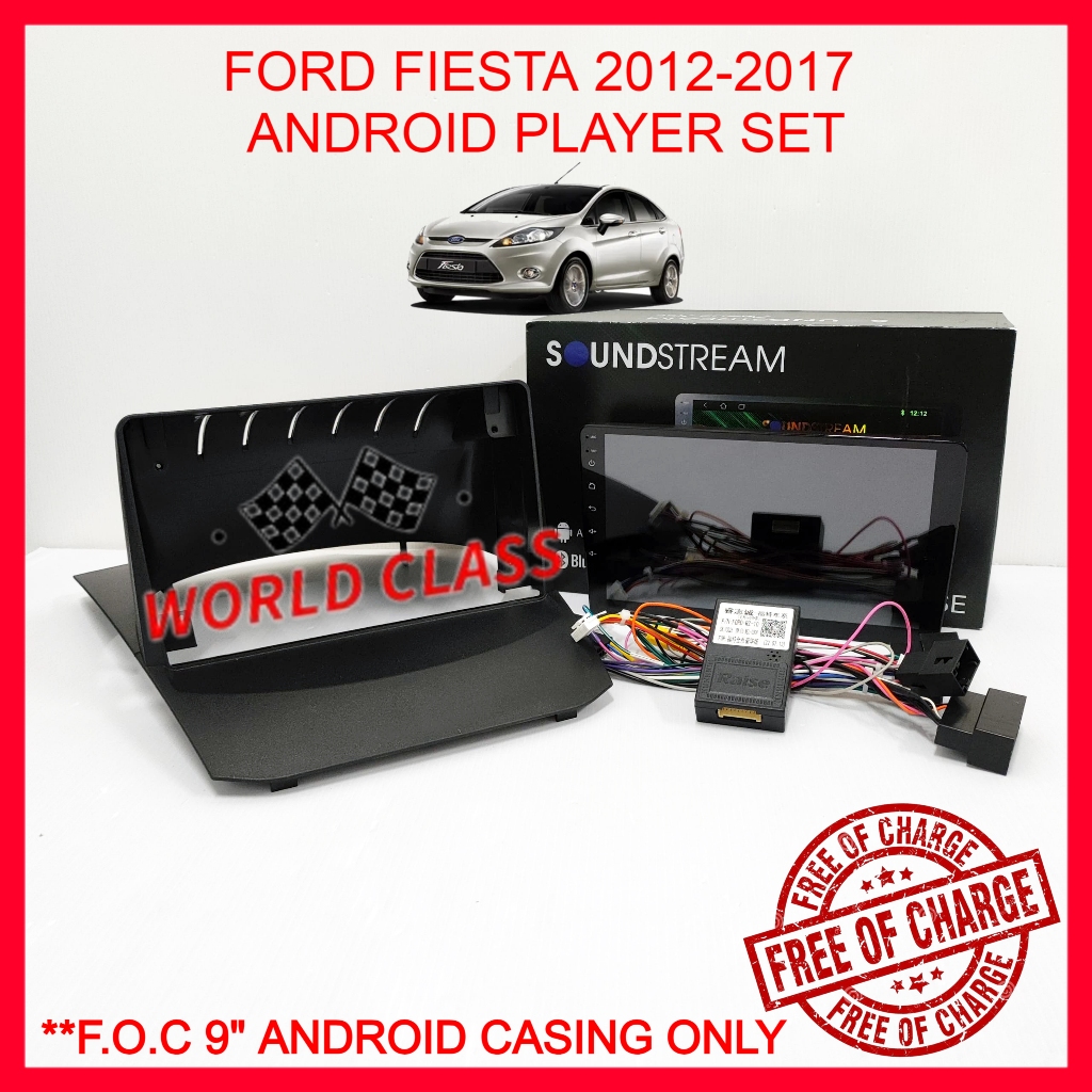 FORD FIESTA 2012-2017 SOUNDSTREAM 9" ANDROID IPS PLAYER FULL HD SCREEN ...