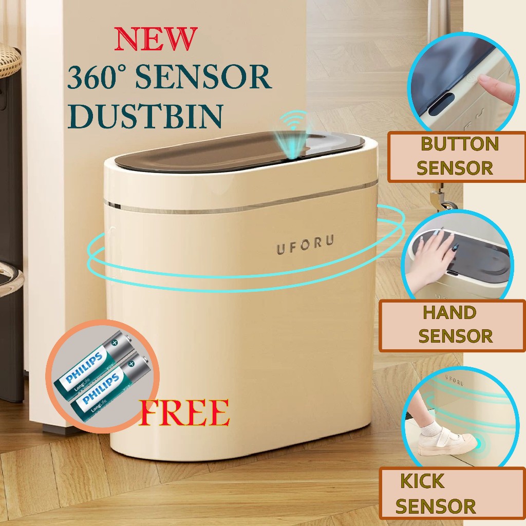 12L Automatic Touchless Smart Sensor Dustbin sensor tong sampah ...