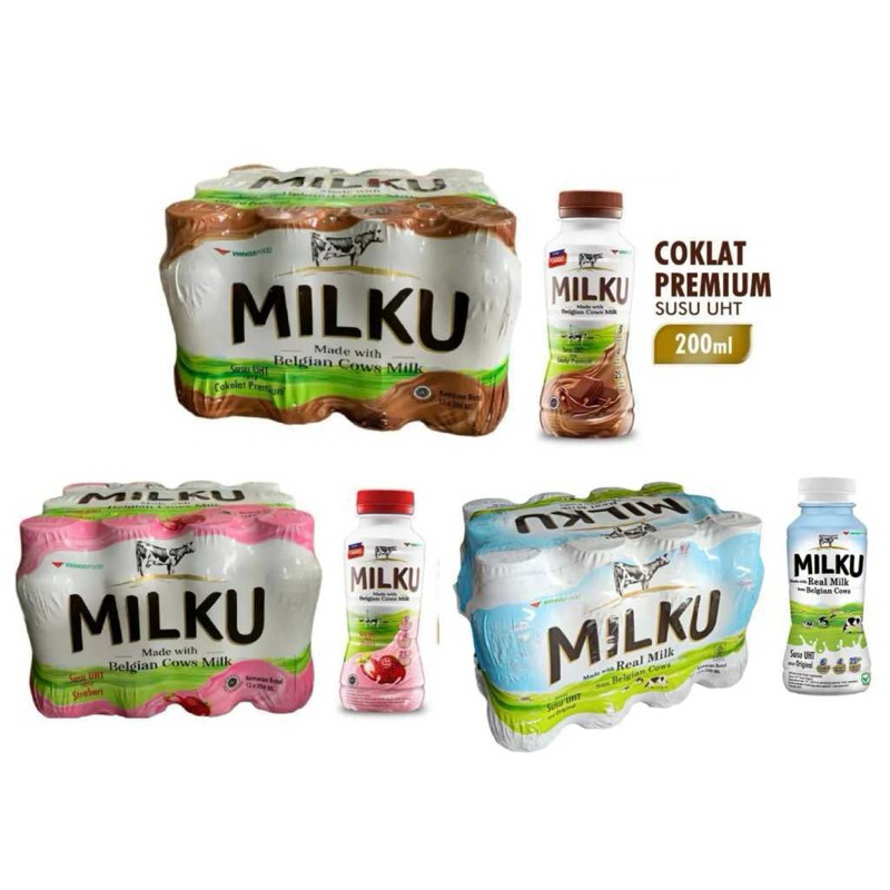 MILKU SUSU UHT HALAL [ 1 CARTON X 12 BOTOL ] | Shopee Singapore