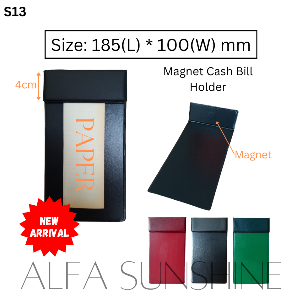 ALFA | PVC Magnet Cash Bill Receipt Holder Stationary School Office ...