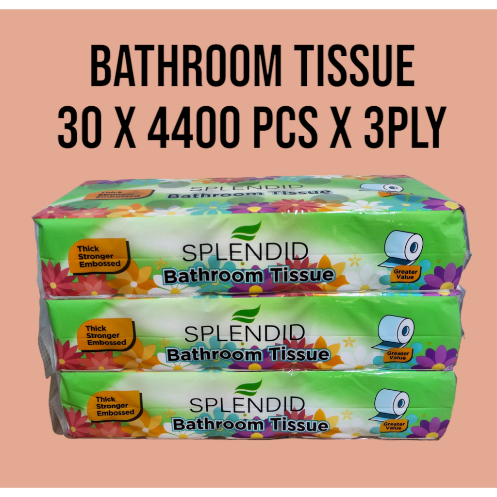 Splendid Toilet Paper Tissue Roll Bathroom Tissue 4400 Pcs 3Ply Virgin ...