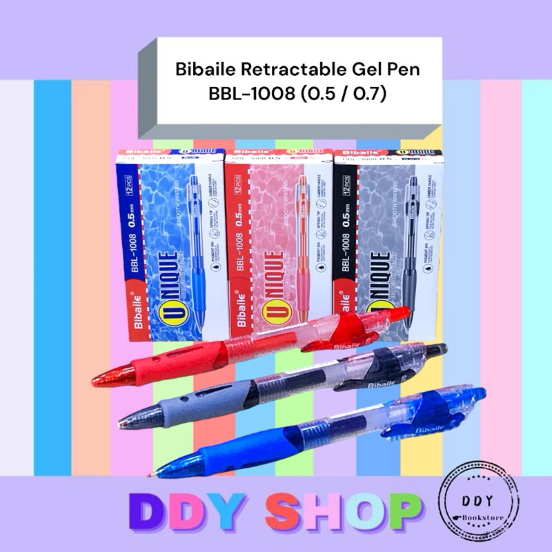 Bibaile Retractable Gel Pen (BBL1008 -12pcs per box) | Shopee Singapore