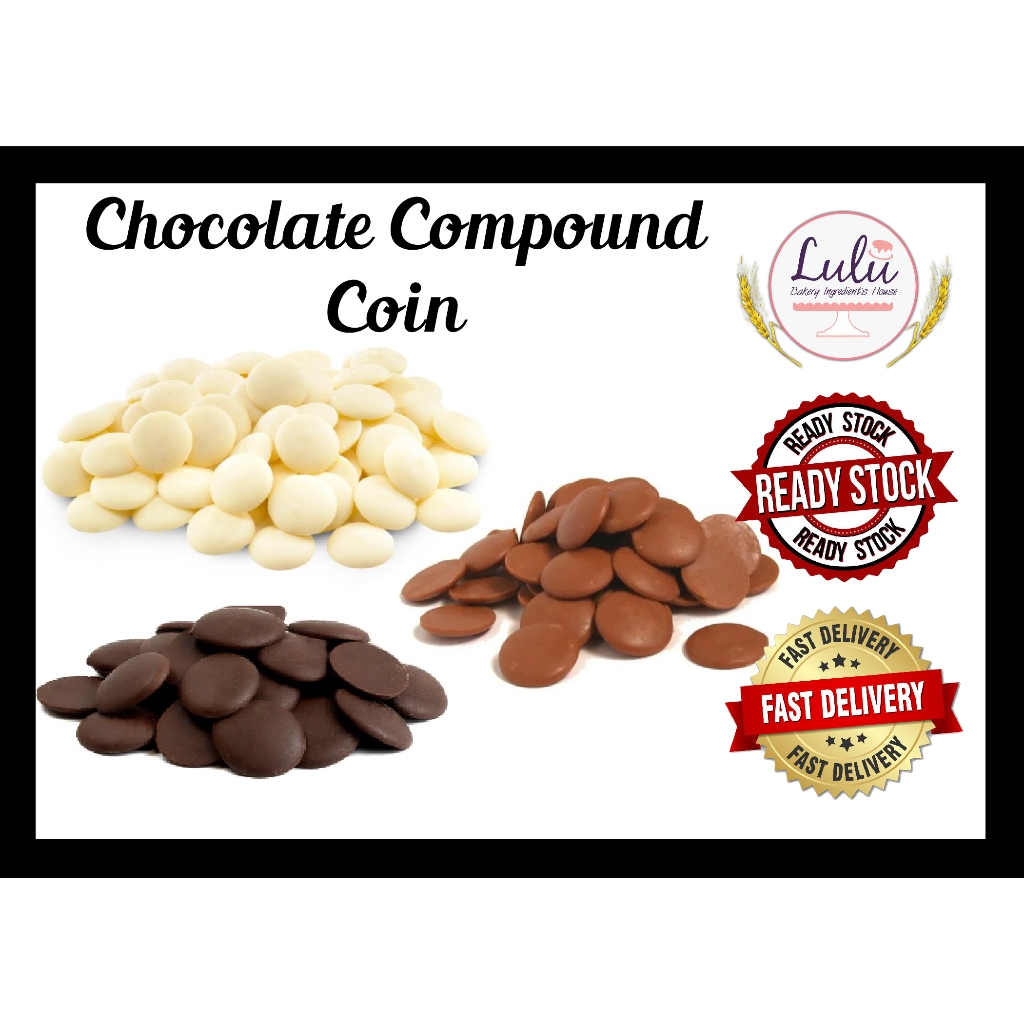 1KG / 500G / 200G / Dark / Milk / White / Chocolate Compound Coins ...