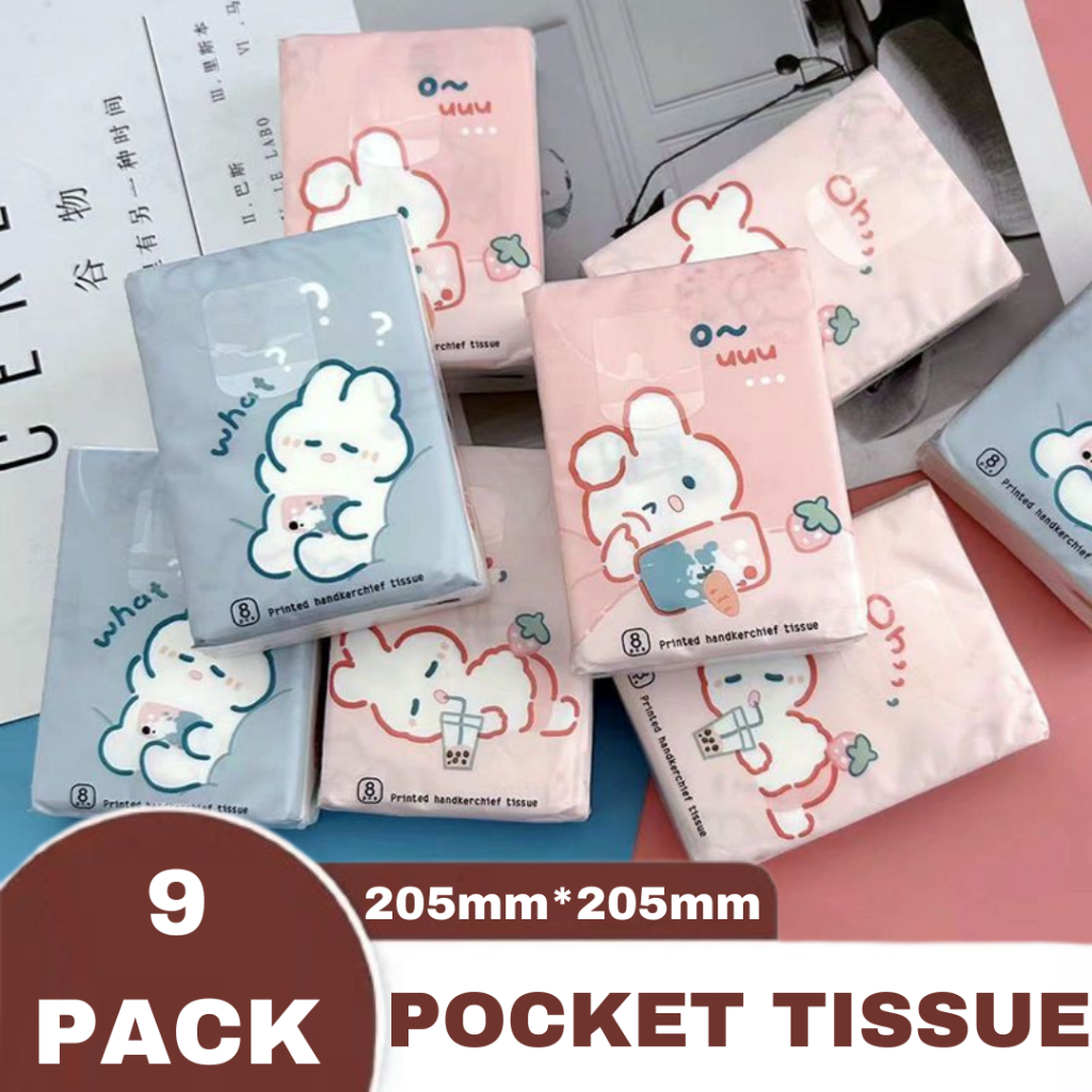 24pcs Rabbit 9 Packet 4 Ply Pocket Tissue /Small Portable Tissue Paper ...