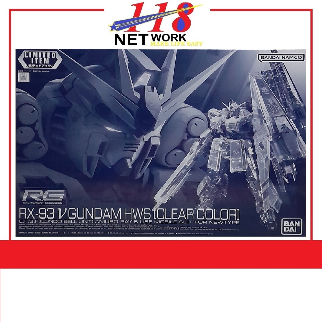 BANDAI Gundam RG 1/144 RX-93 V Gundam Nu HWS [Clear Color] Plastic ...