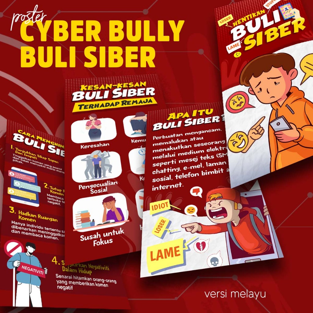 Banner BULI SIBER / CYBER BULLY - SET 4-DALAM-1 - Keceriaan Sekolah ...