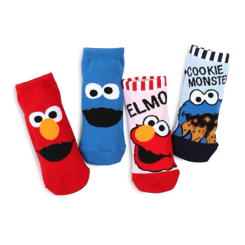 Kids Socks Anti-Slip Sesame Street Characters Cartoon Elmo Cookie ...