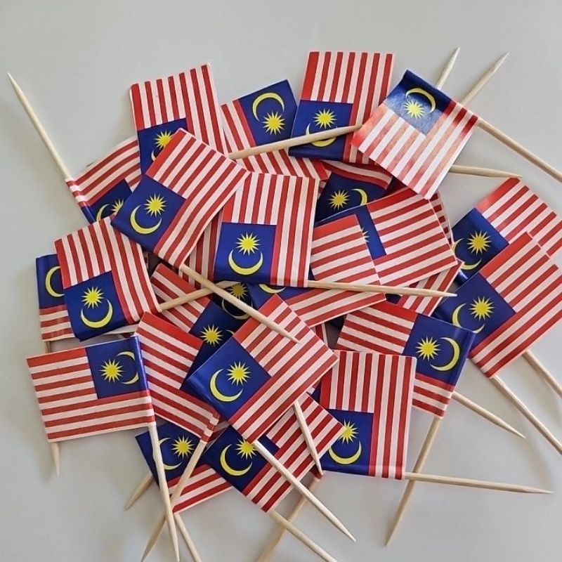50pcs Toothpick Size Bendera Flag dan Negeri di / Cake Topper / Cupcake ...