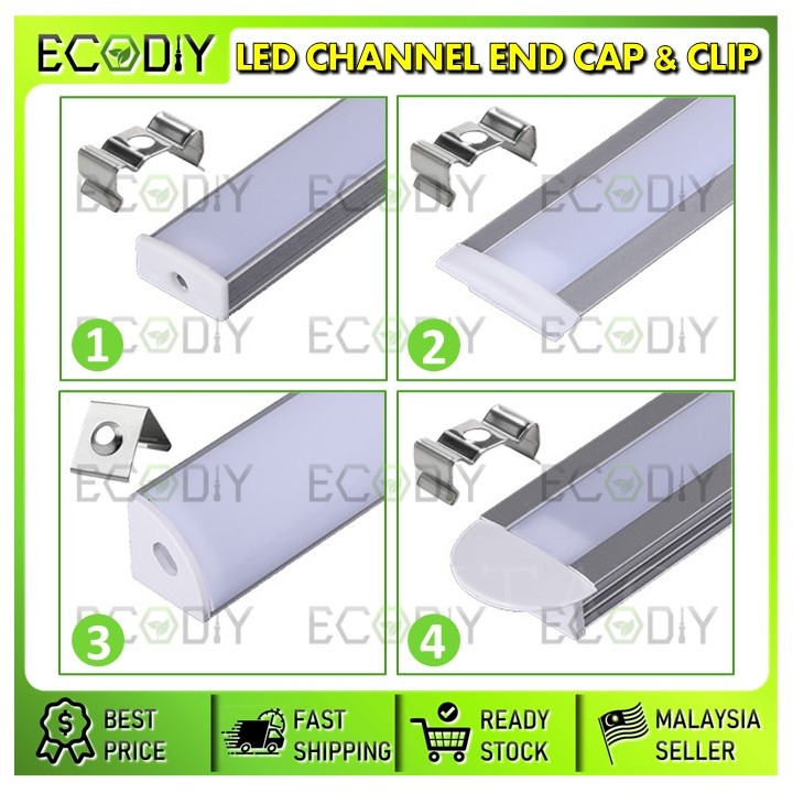 ECODIY End Cap & Clip Bracket LED Channel Clip LED Aluminium Casing ...