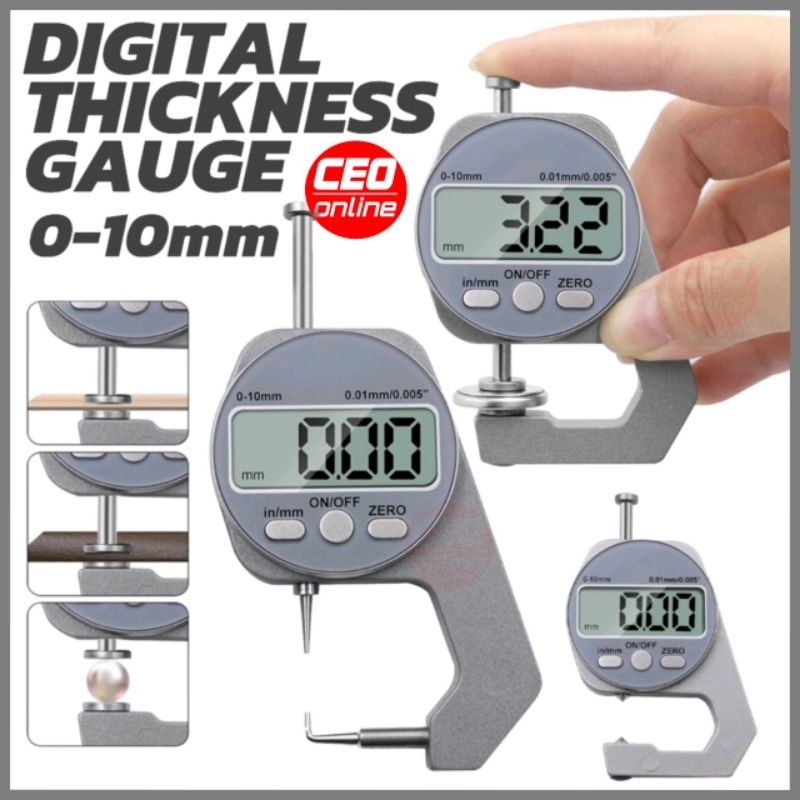 CEO 0-10mm Digital Thickness Gauge Measuring Tools Electronic Thickness ...
