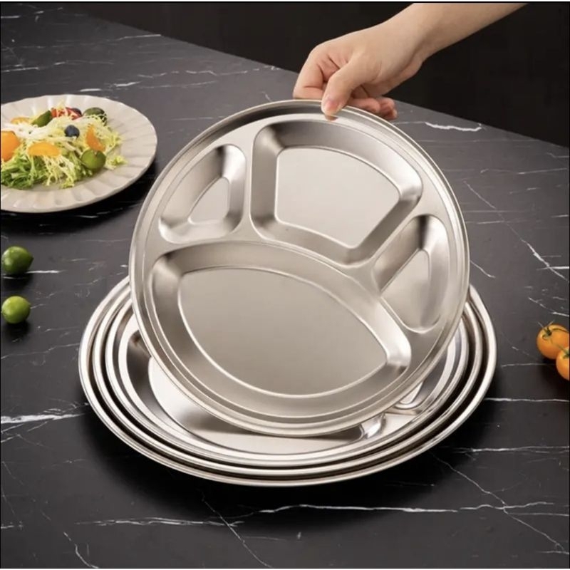 35cm Roti Canai Tray 4 Compartment Plates Set Dulang Restaurant Indian ...