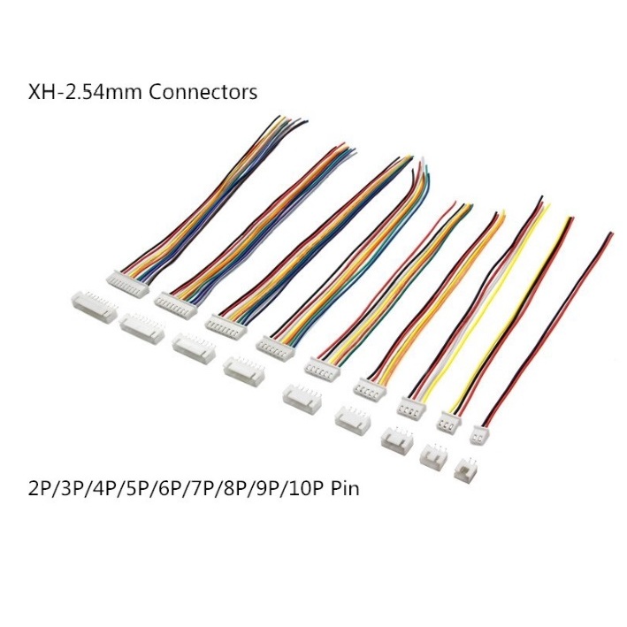 XH2.54 JST 2.54mm XH Cable XH-2.54 Connector Pitch 2 to 10 Pin Male ...