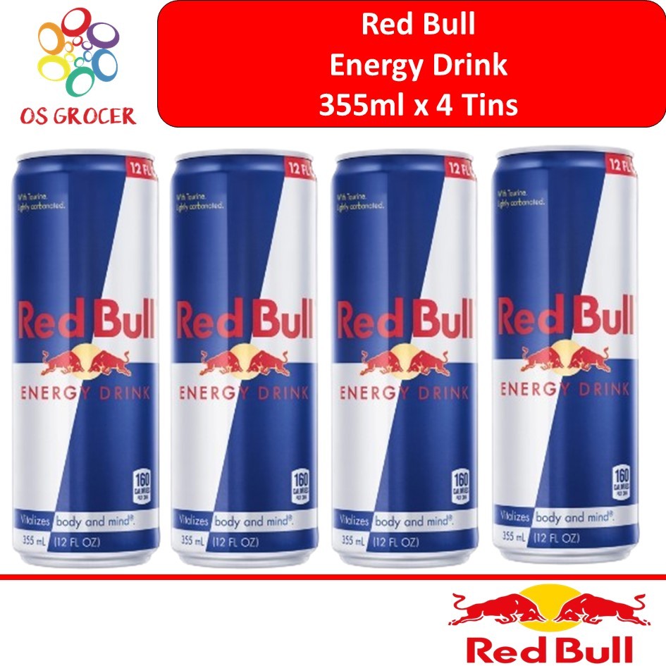 Red Bull Energy Drink 355ml x 4 Tins | Shopee Singapore