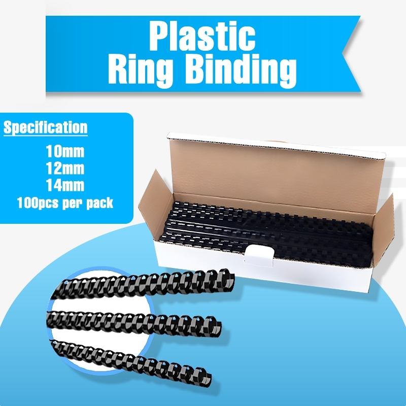 Plastic Ring Binding Black A4 Size Spring Binder 100 Pcs Per Pack PVC ...