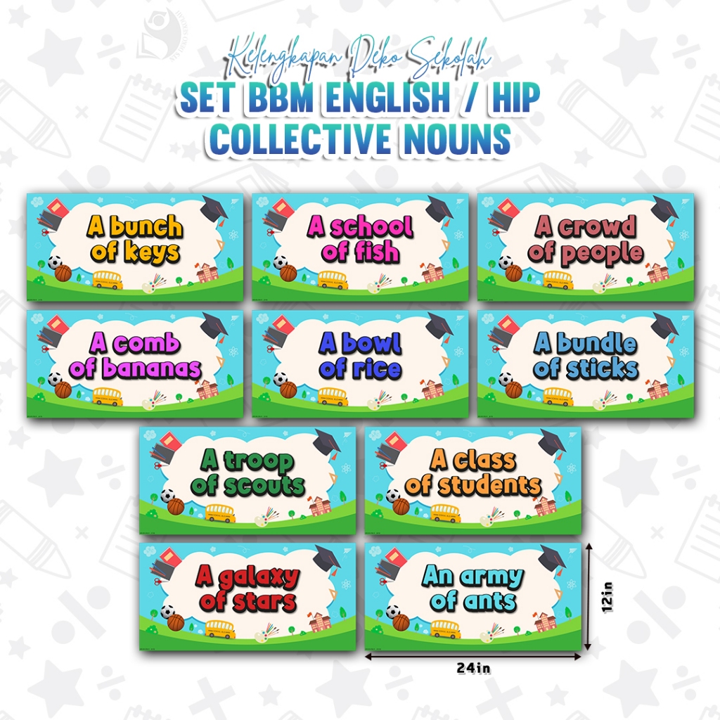 1 DAY SHIP SET BANNER ENGLISH - COLLECTIVE NOUNS / HIP / HIGHLY ...