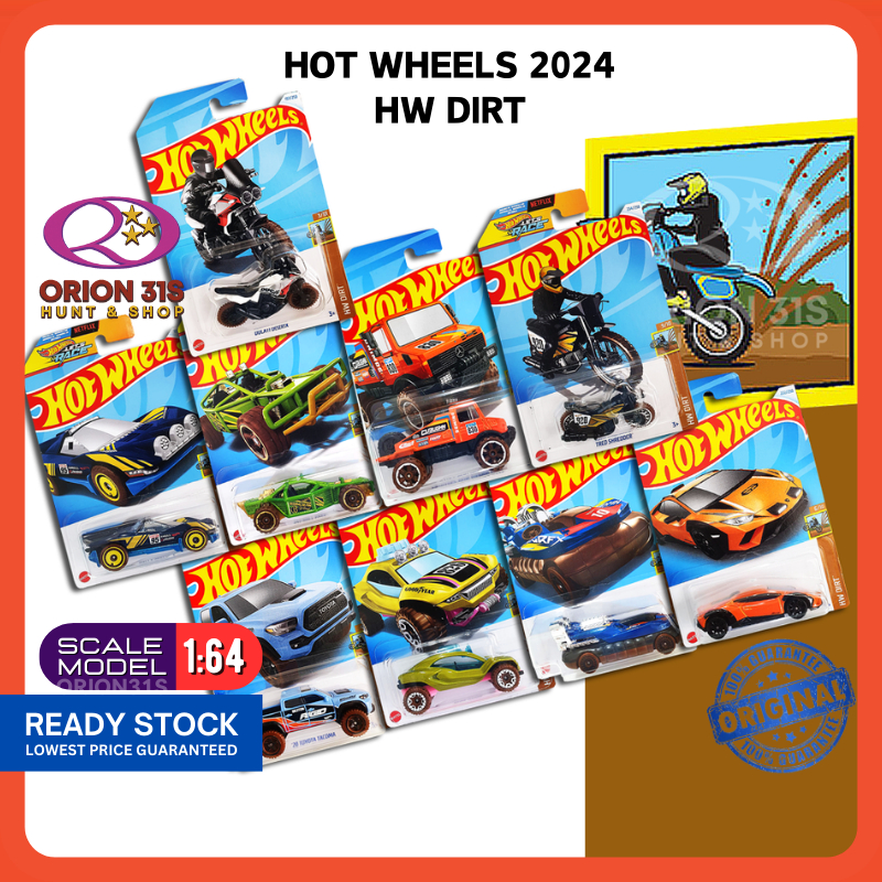 HW Dirt Series Die-Cast Hot Wheels 3/10 HW Dirt, Red/White Ducati DesertX