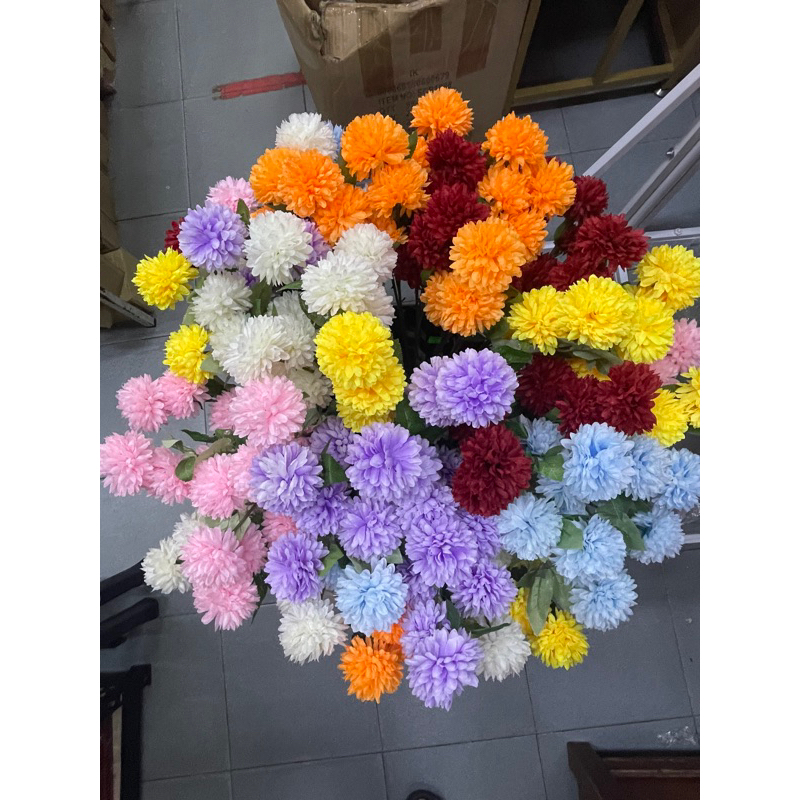 Mum Ball Flower Bunga Ping Pong 1pcs 3Flower | Shopee Singapore