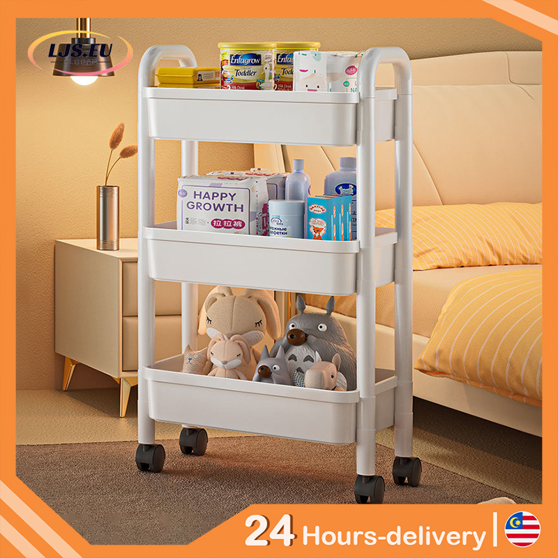 Multifunction 3 Tier Storage Trolley Rack Home Kitchen Rack Shelves ...