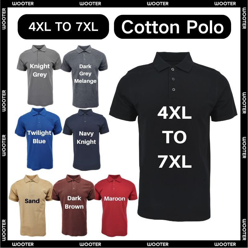(4XL-7XL) Plus Size Cotton Polo T Shirt Polo Shirts Baju Lelaki Berkolar Plus Size Wooter ...